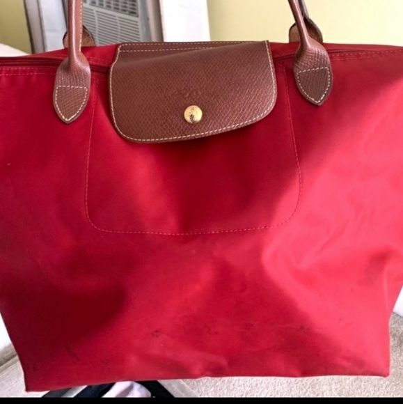 Longchamp | Bags | Longchamp Medium Size Red Tote | Poshmark